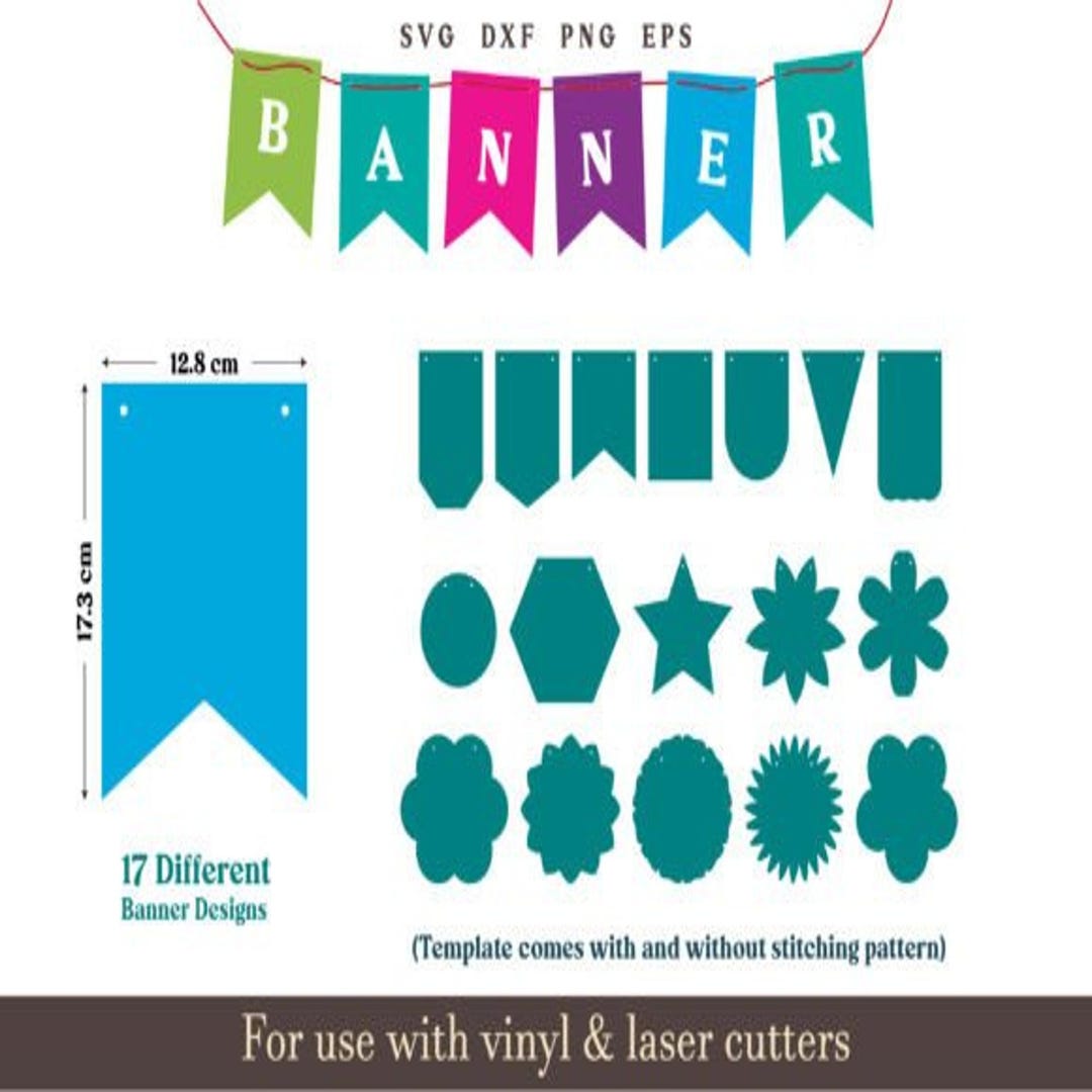 Scalloped Bunting Banner SVG Cut Files for Cricut and Silhouette ...