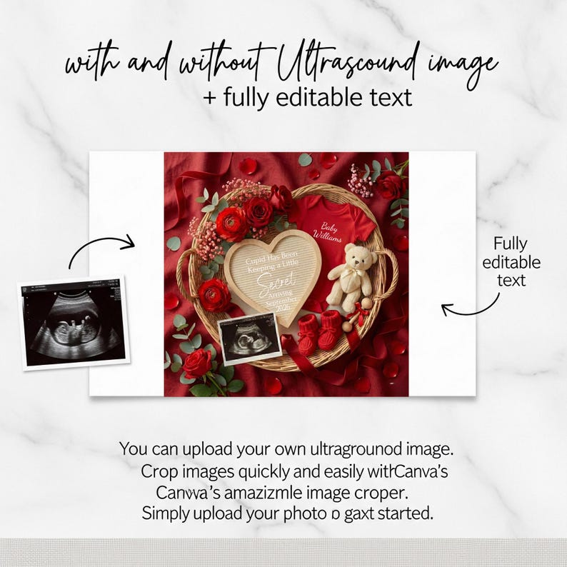 Valentines Day Baby Announcement: Secret Pregnancy Reveal Editable ...