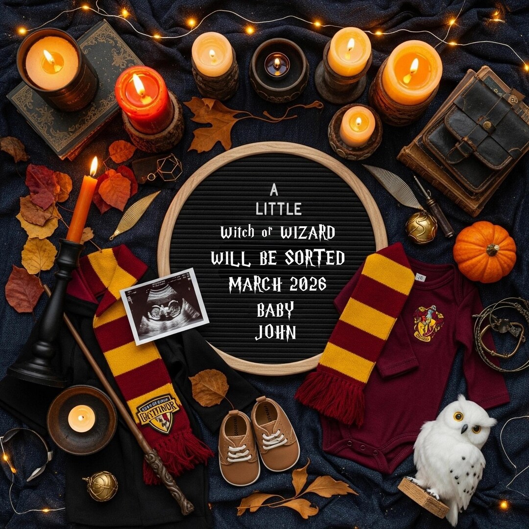 Wizard Digital Pregnancy Announcement, Magical Baby Announcement ...