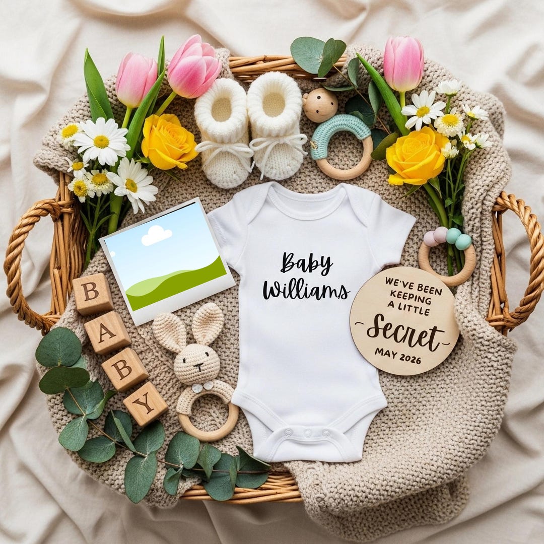 Pregnancy Announcement May 2026, May Baby Announcement Template, Baby ...