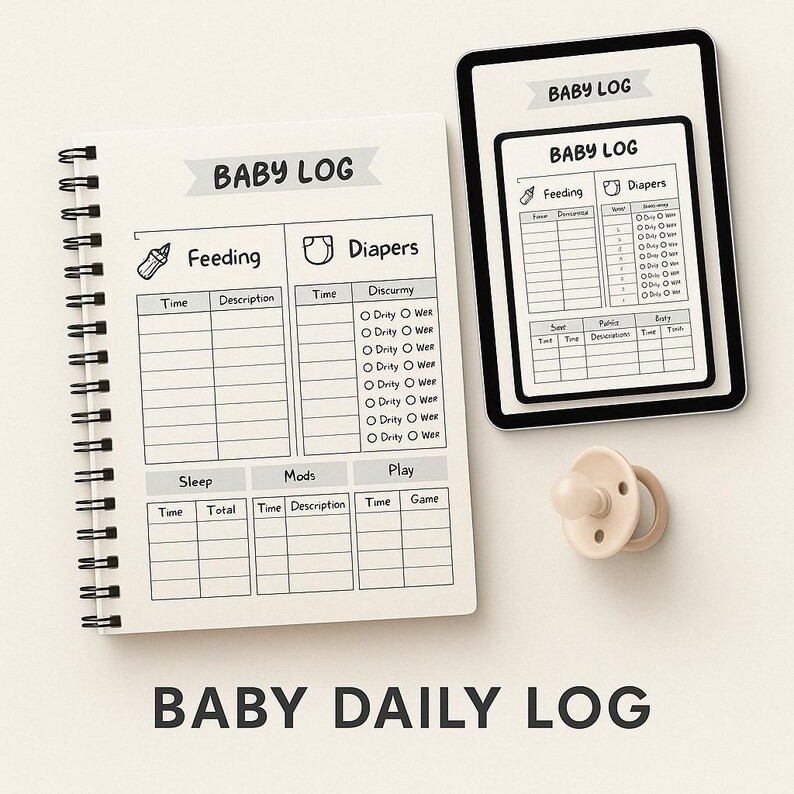 Baby Daily Log Printable – Newborn Care Tracker PDF – Feeding, Diaper ...