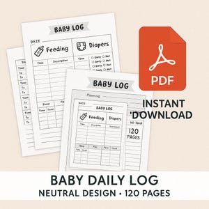 Baby Daily Log Printable – Newborn Care Tracker PDF – Feeding, Diaper ...
