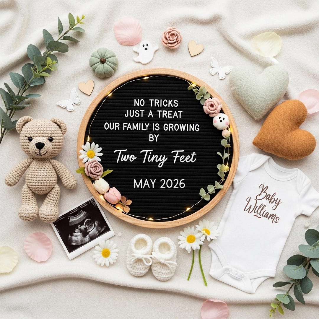 Pregnancy Announcement May 2026, May Baby Announcement Template, Baby ...