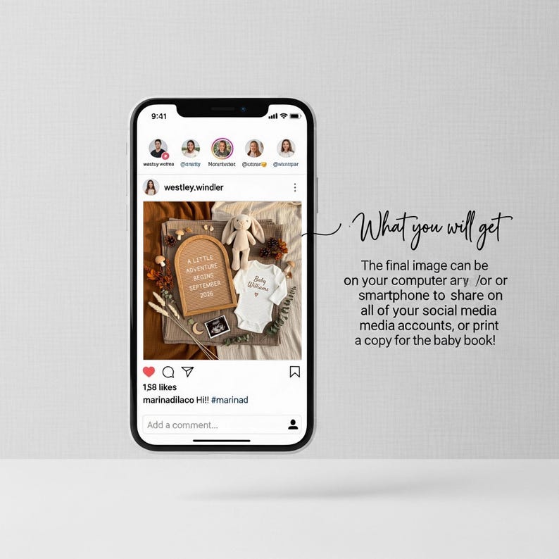 Woodland Baby Announcement Digital | Gender Neutral Pregnancy Reveal ...