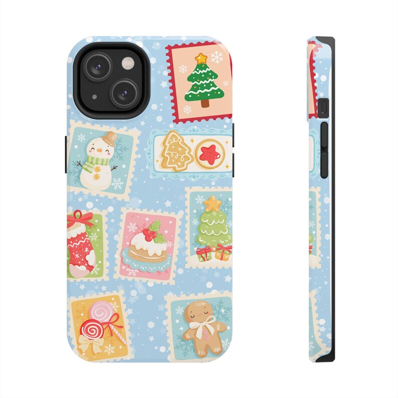 Vintage Christmas Postage Stamp Collage Phone Case, iPhone 17 16 15 14 ...