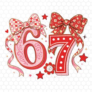 67 Valentine PNG, Cute Number 67 Clipart, Valentine Birthday Age 67 ...