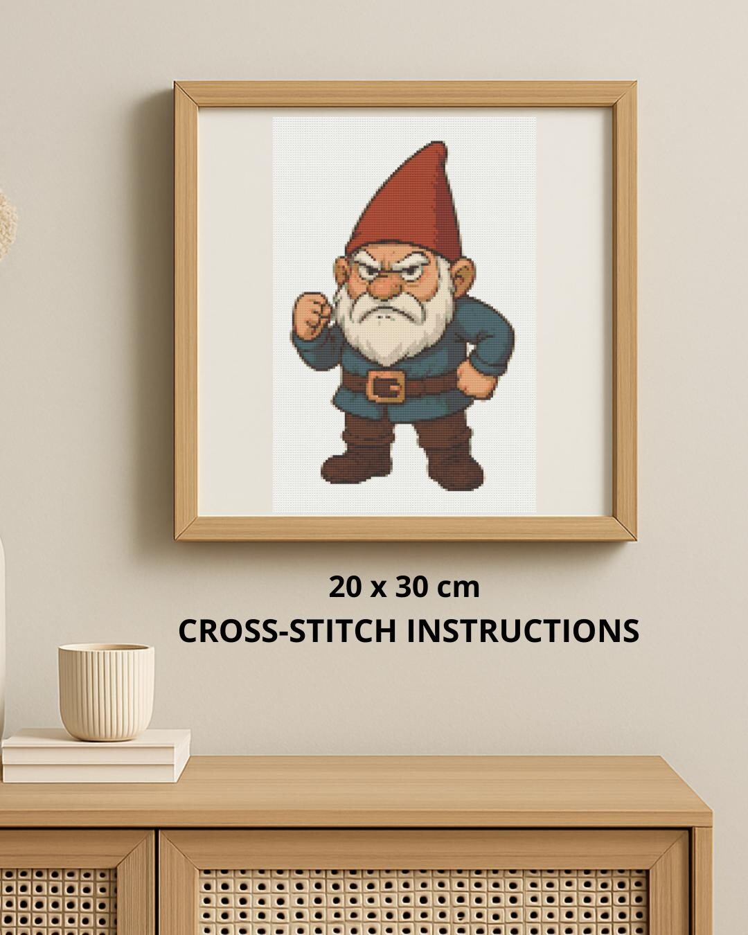 Grumpy Gnome Strike Cross Stitch Pattern, Digital Printable - Etsy