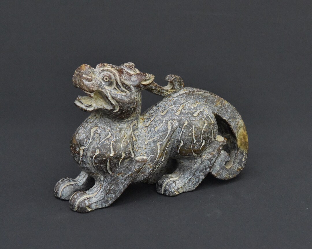 Chinese Mythical Guardian Beast Statue – Stone Carving – 150mm X 210mm ...