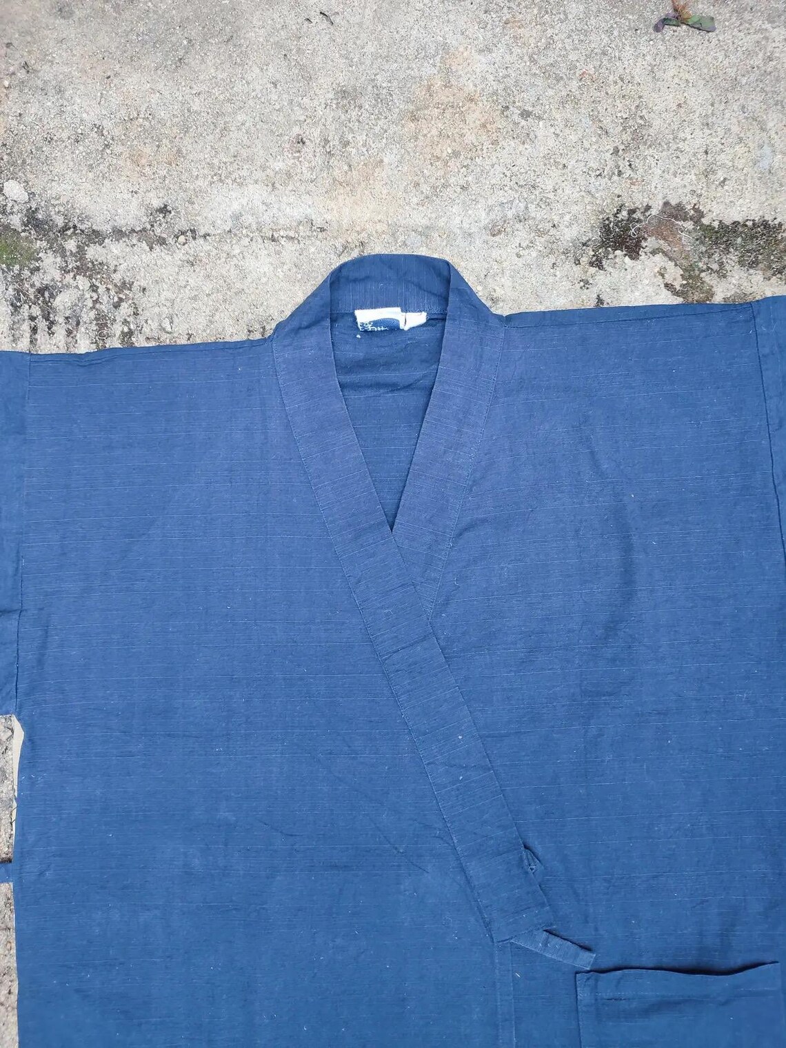 Vintage Japanese Noragi Jacket – Indigo Cotton With Hokusai Wave Print ...