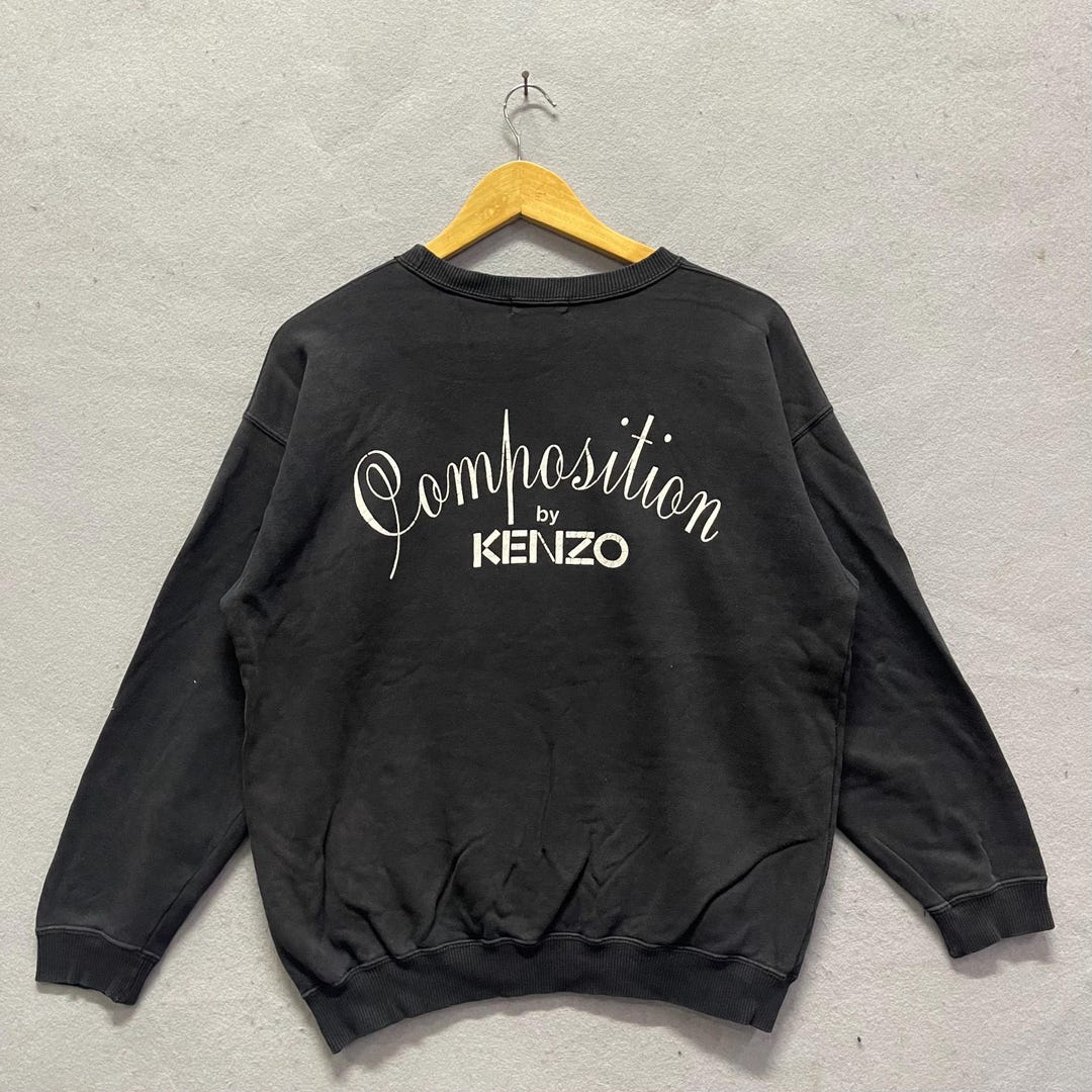 Vintage 1980s–1990s Composition by Kenzo Script Logo Crewneck ...