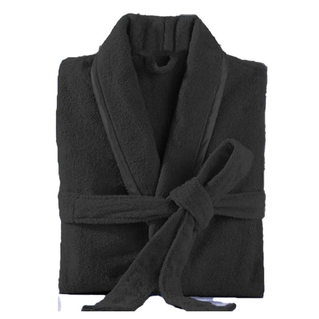 Fluffy Bathrobe Women - Black Plush Robe - Cozy Spa Robe - Soft ...