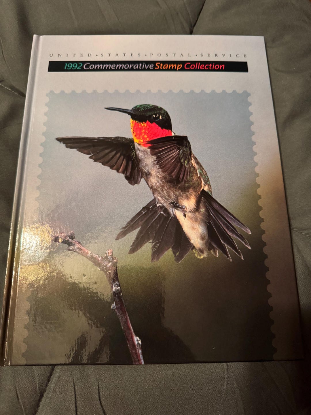 1992 US Commemorative Stamp Collection USPS Hardback Book With Stamps ...