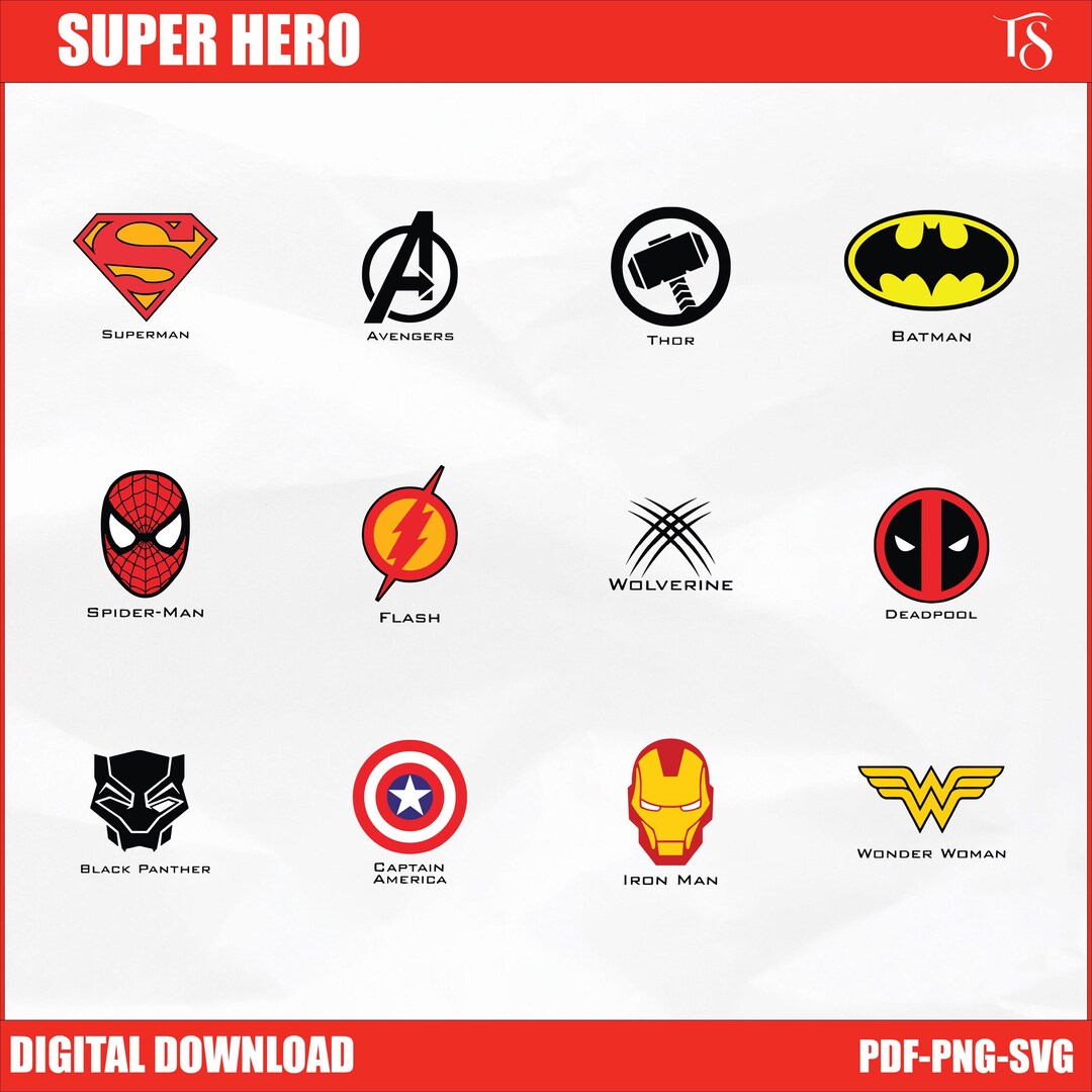 Superhero Icons Svg, Superhero Icon Svg Bundle, Superhero Icons Logo ...