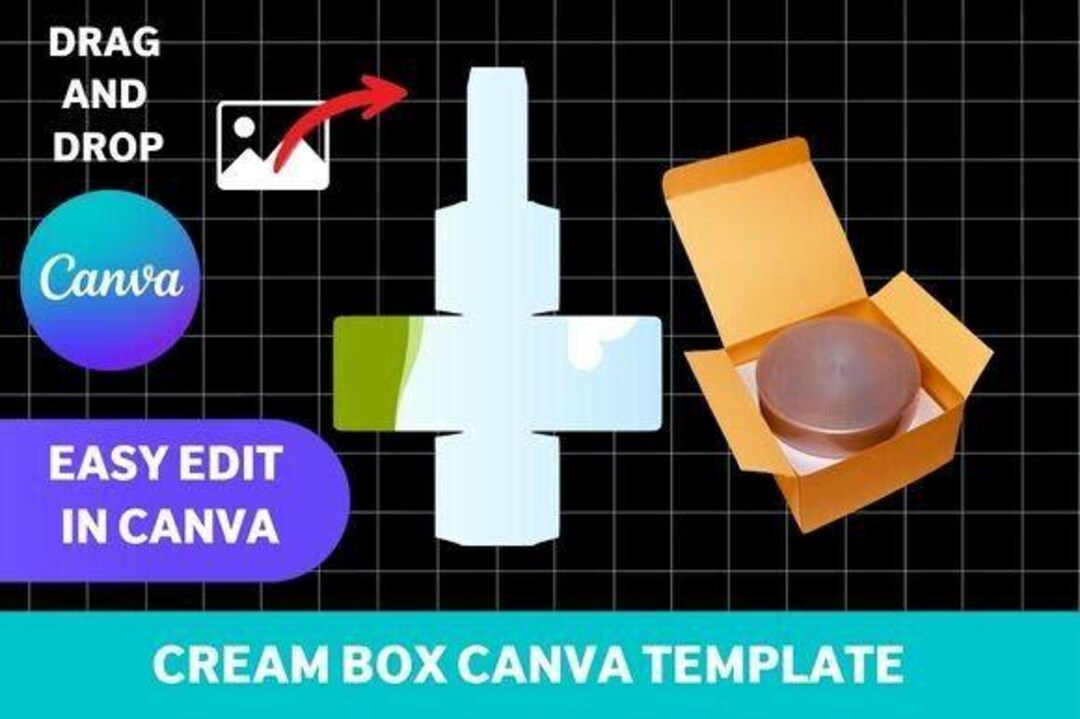 Cream Box Canva Template | Editable Cosmetic Cream Box | Drag & Drop ...