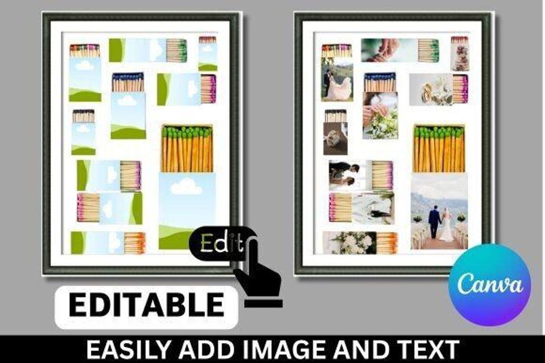 Editable Photo Collage Canva Template, Wall Art Collage Poster, Easy ...