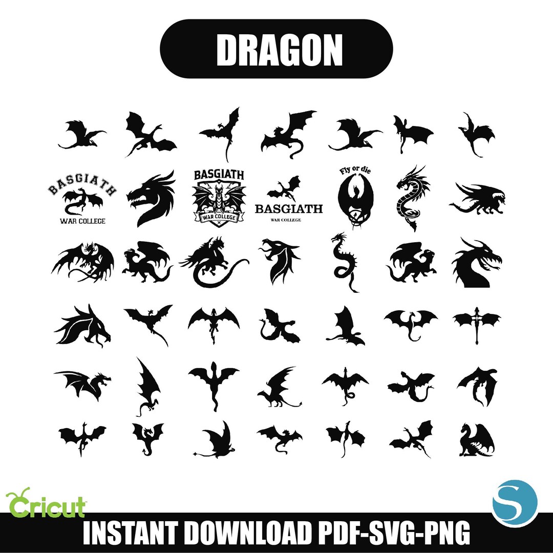 Dragon SVG Bundle, Dragons SVG, Medieval Svg, Fire Dragon Svg ...