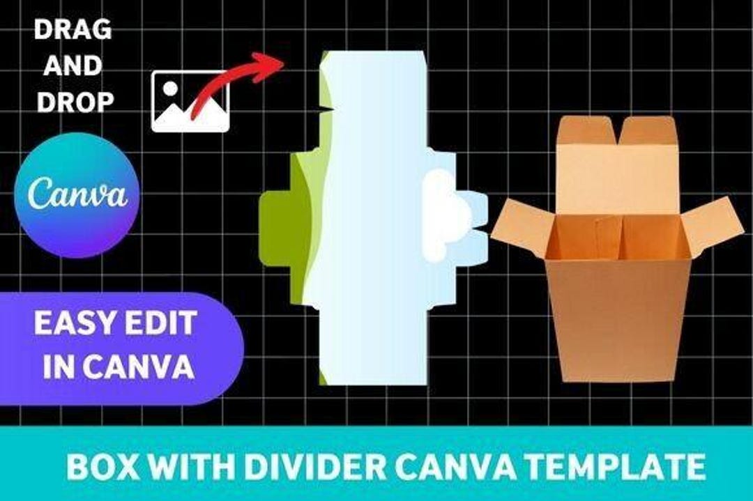Box With Divider Canva Template, Editable Packaging Box With ...