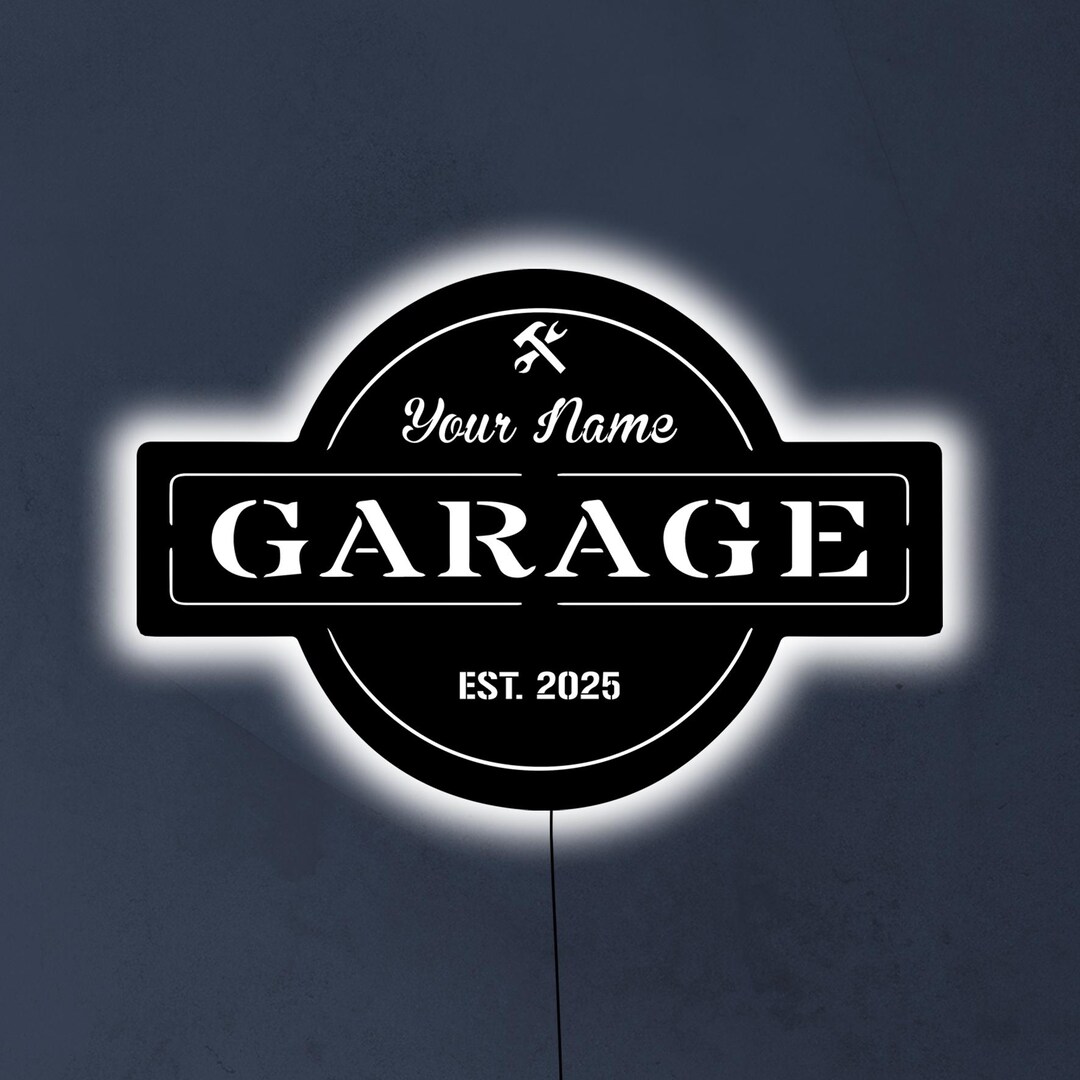 Personalized Garage LED Wall Sign: Custom Man Cave Lighting - Etsy