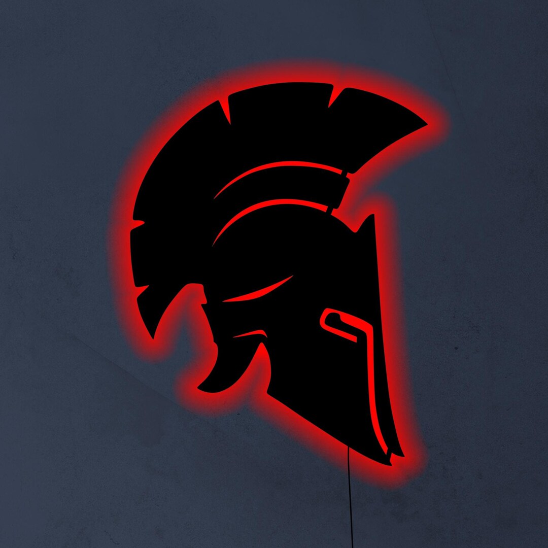 Spartan LED Wall Art: RGB Color Control, Game Room Decor - Etsy