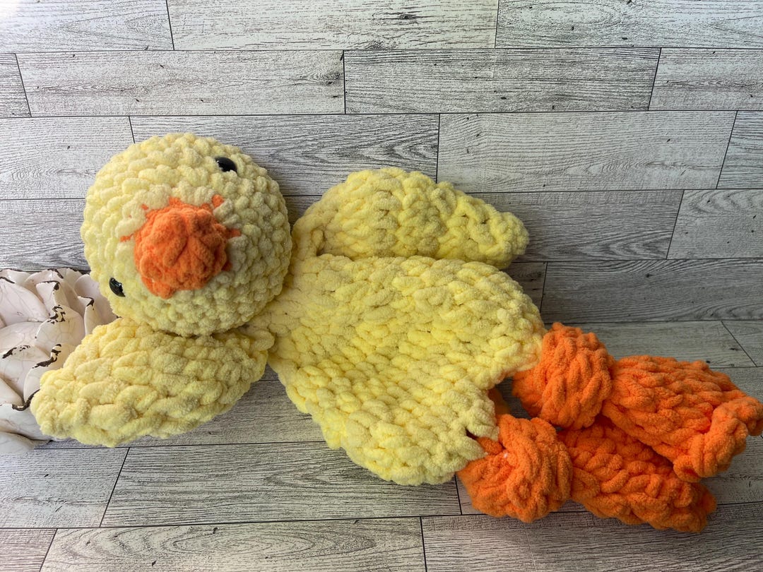Chicken Crochet Plush Toy Handmade Yellow Children’s Lovey Snuggle ...