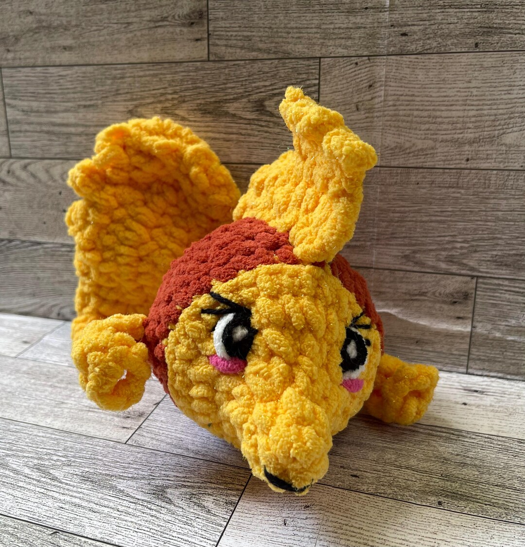 Crochet Goldfish Plush Toy Handmade Stuffed Plushie Amigurumi Yellow ...