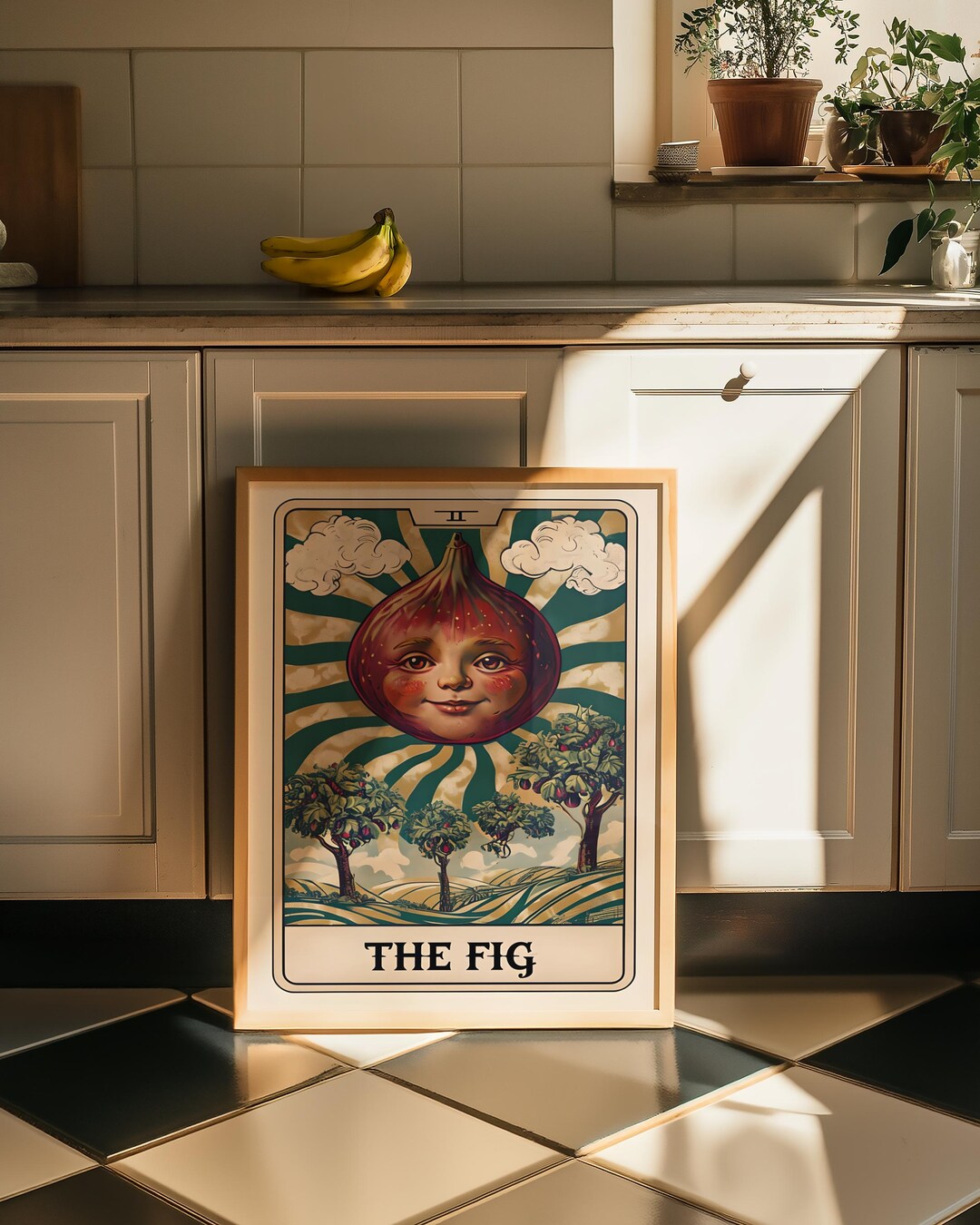 Printable Tarot Card Print Fig | Printable Kitchen Wall Art | Whimsical ...