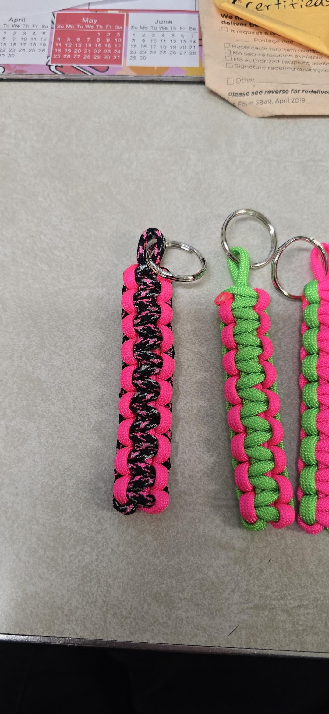 Paracord Keychain Handmade Cobra Knot - Etsy