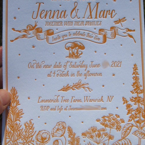 Rosemary & Basil Custom Letterpress Wedding Invitation Suite | Etsy