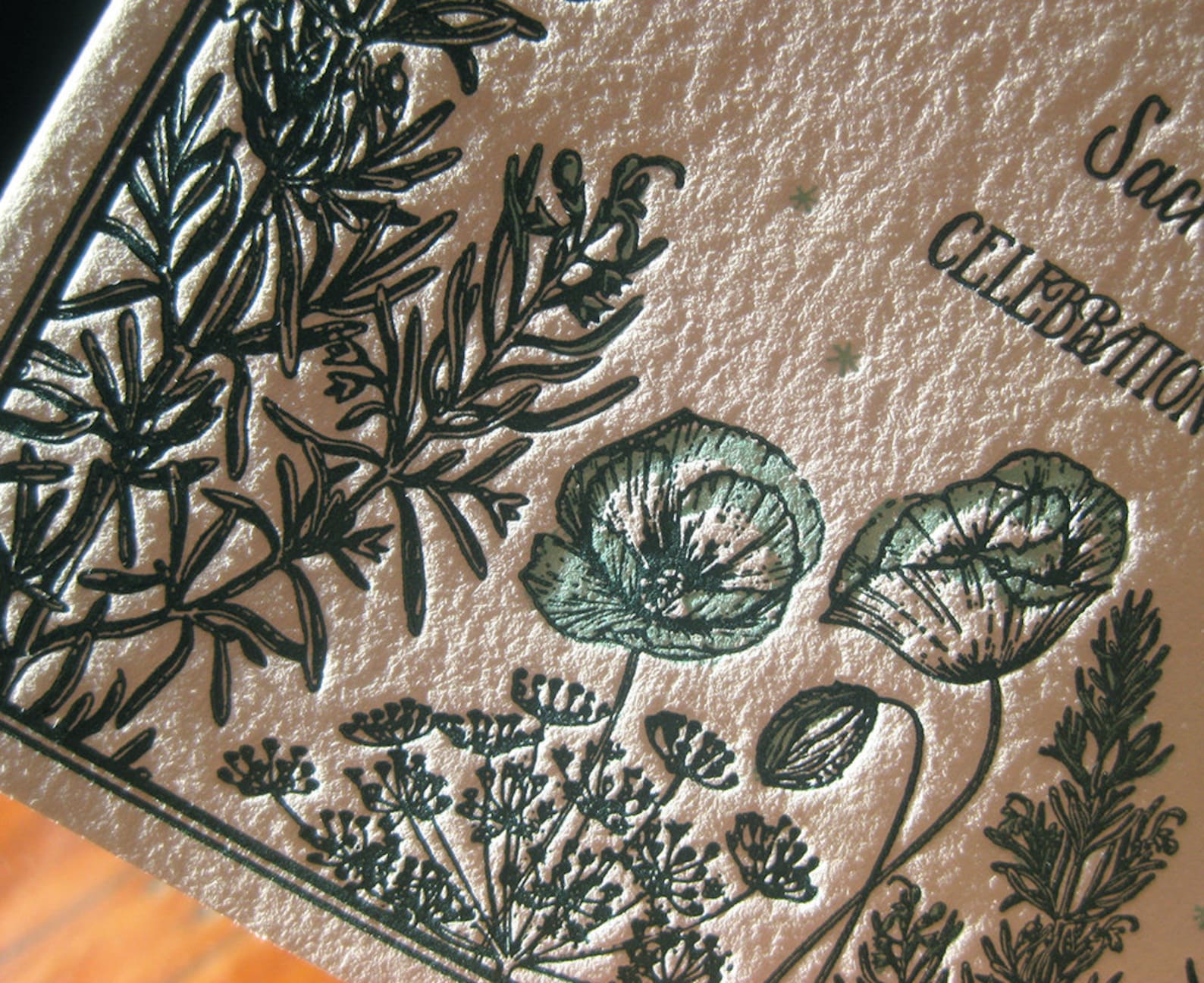 Rosemary & Basil Custom Letterpress Wedding Invitation Suite | Etsy