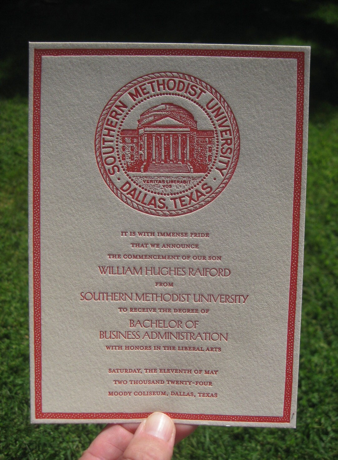 College Crest Custom Letterpress Graduation Announcements - Etsy