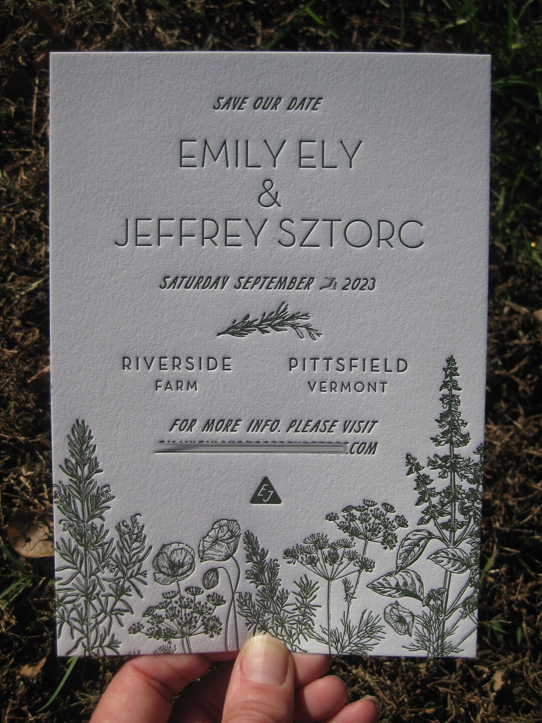 Rosemary & Basil Custom Letterpress Wedding Save the Date - Etsy
