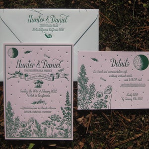 Rosemary & Basil Custom Letterpress Wedding Invitation Suite - Etsy