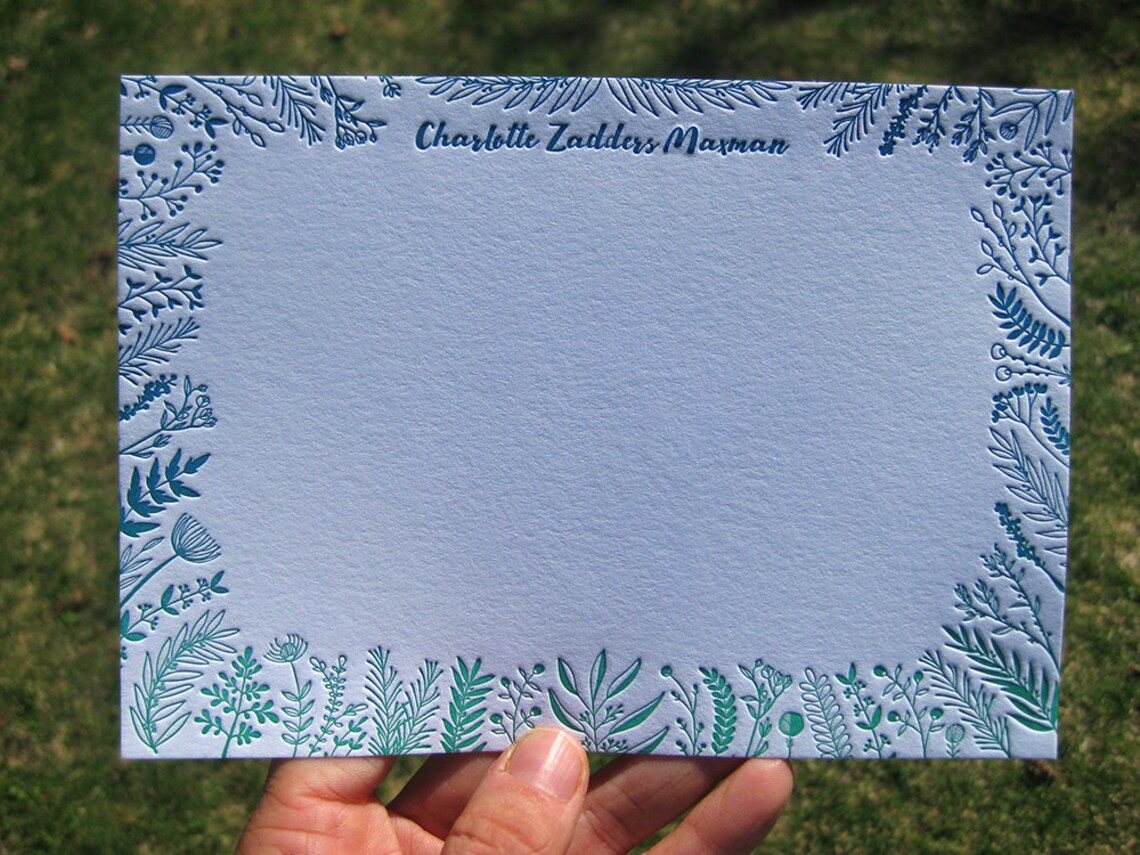 Wild Flower Personalized Letterpress Stationery Suite - Etsy