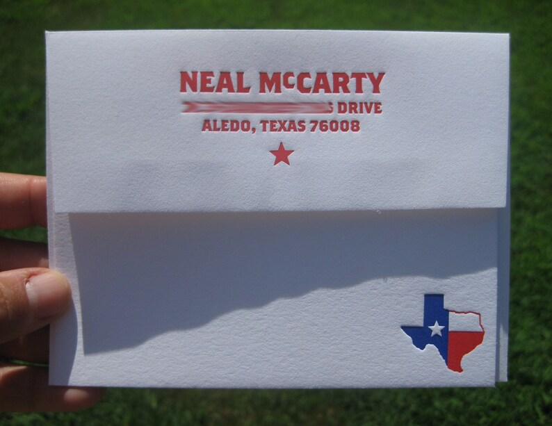 Classic Texas Themed Letterpress Personal Stationery - Etsy