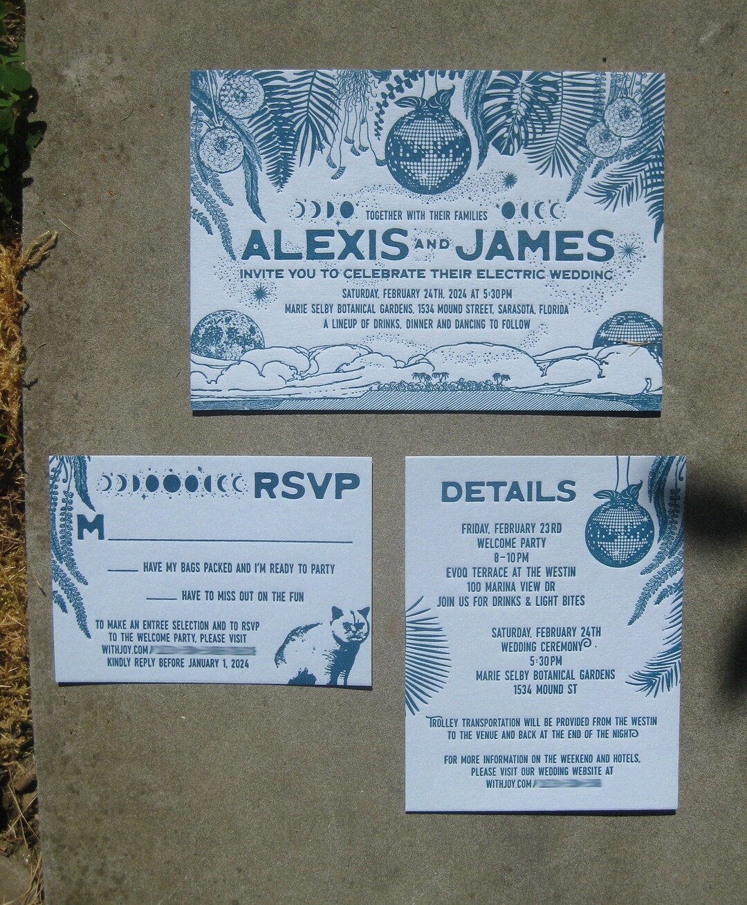 Electric Wedding Custom Letterpress Wedding Invitation Suite - Etsy