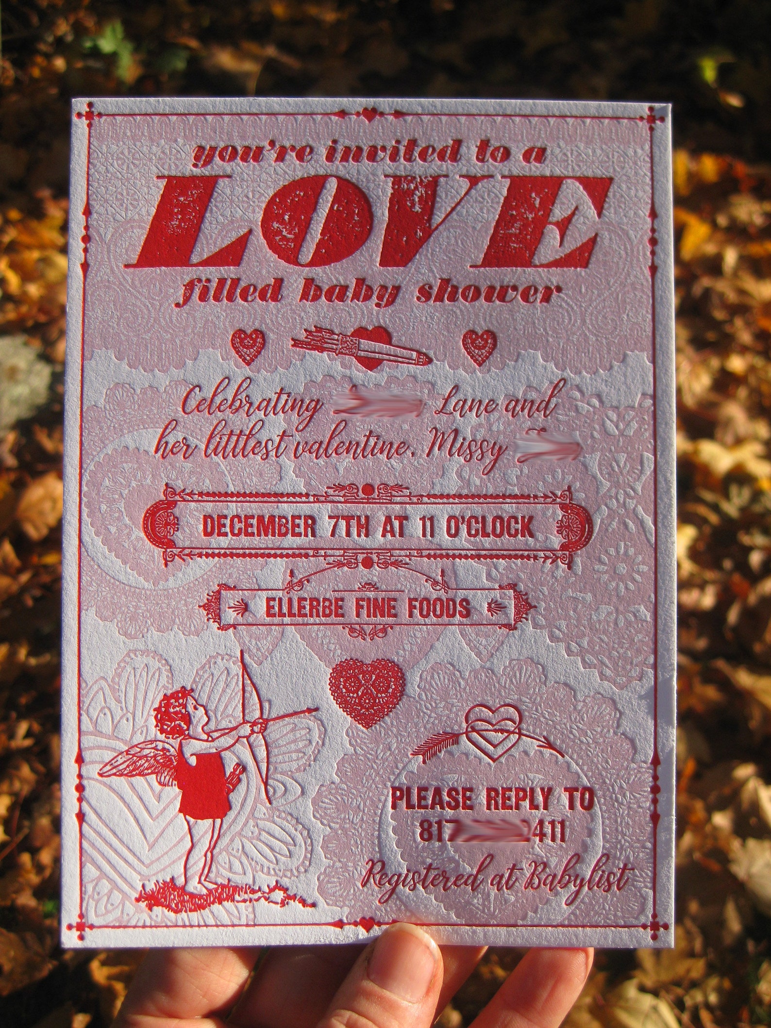 Love & Cupids Letterpress Baby Shower Invitations - Etsy