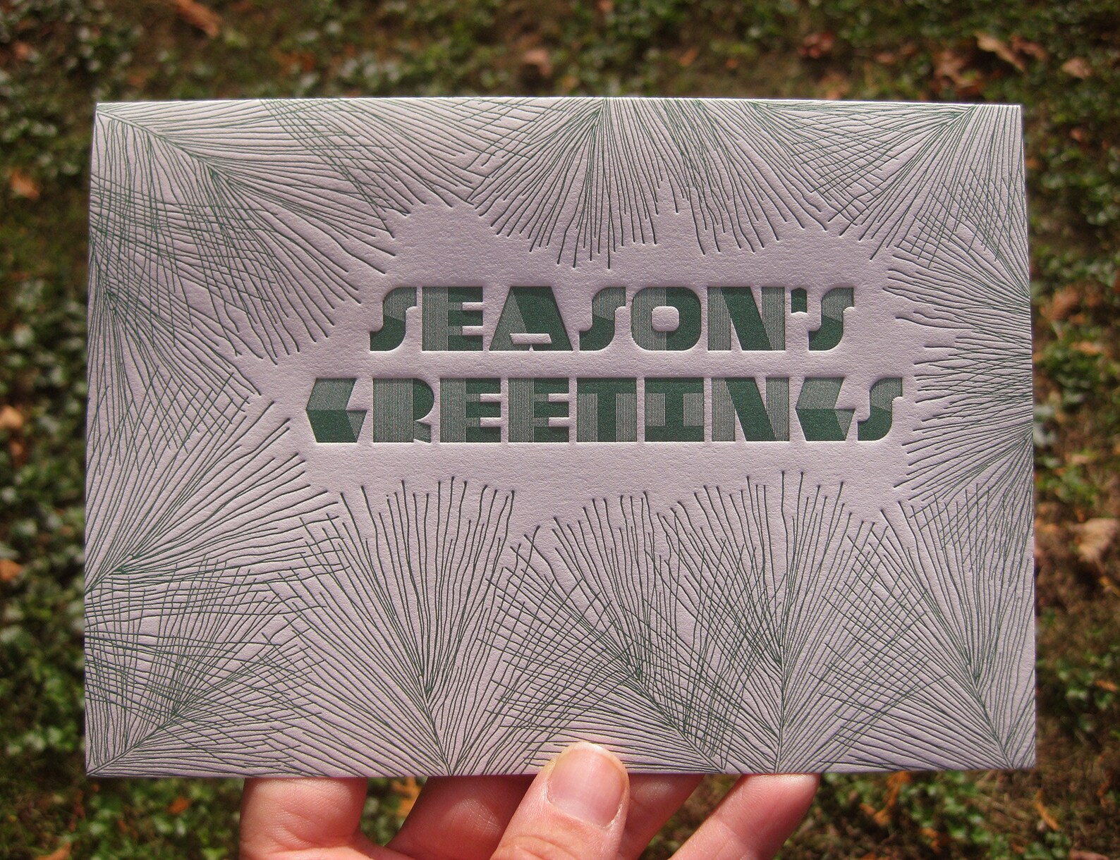 Retro Seasons Greetings Letterpress Pack of 5 Cards | Etsy