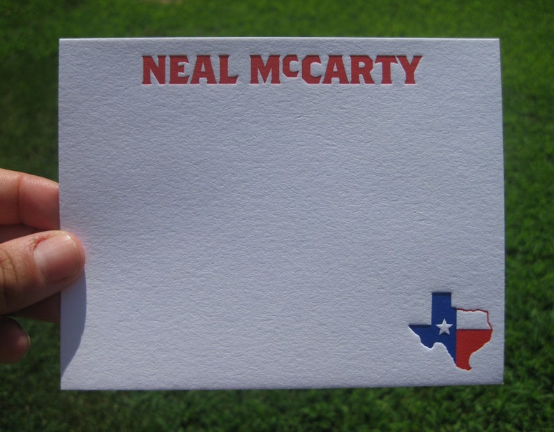Classic Texas Themed Letterpress Personal Stationery - Etsy