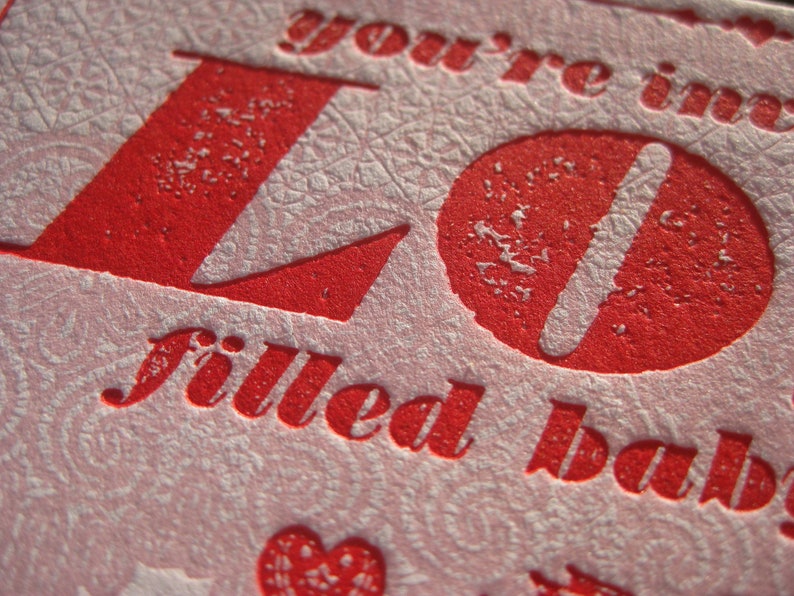 Love & Cupids Letterpress Baby Shower Invitations - Etsy