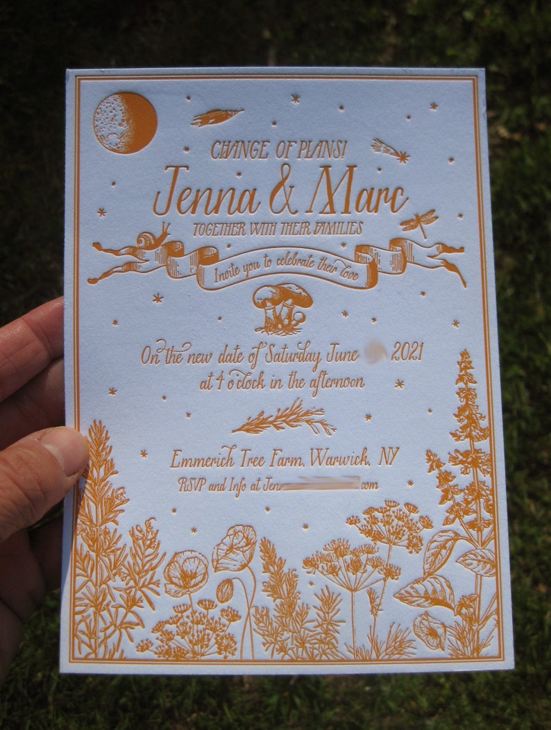 Rosemary & Basil Custom Letterpress Wedding Invitations - Etsy