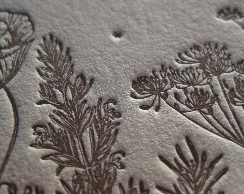 Rosemary & Basil Custom Letterpress Wedding Invitations - Etsy