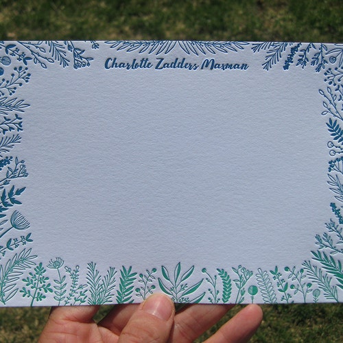 Wild Flower Personalized Letterpress Stationery Suite - Etsy