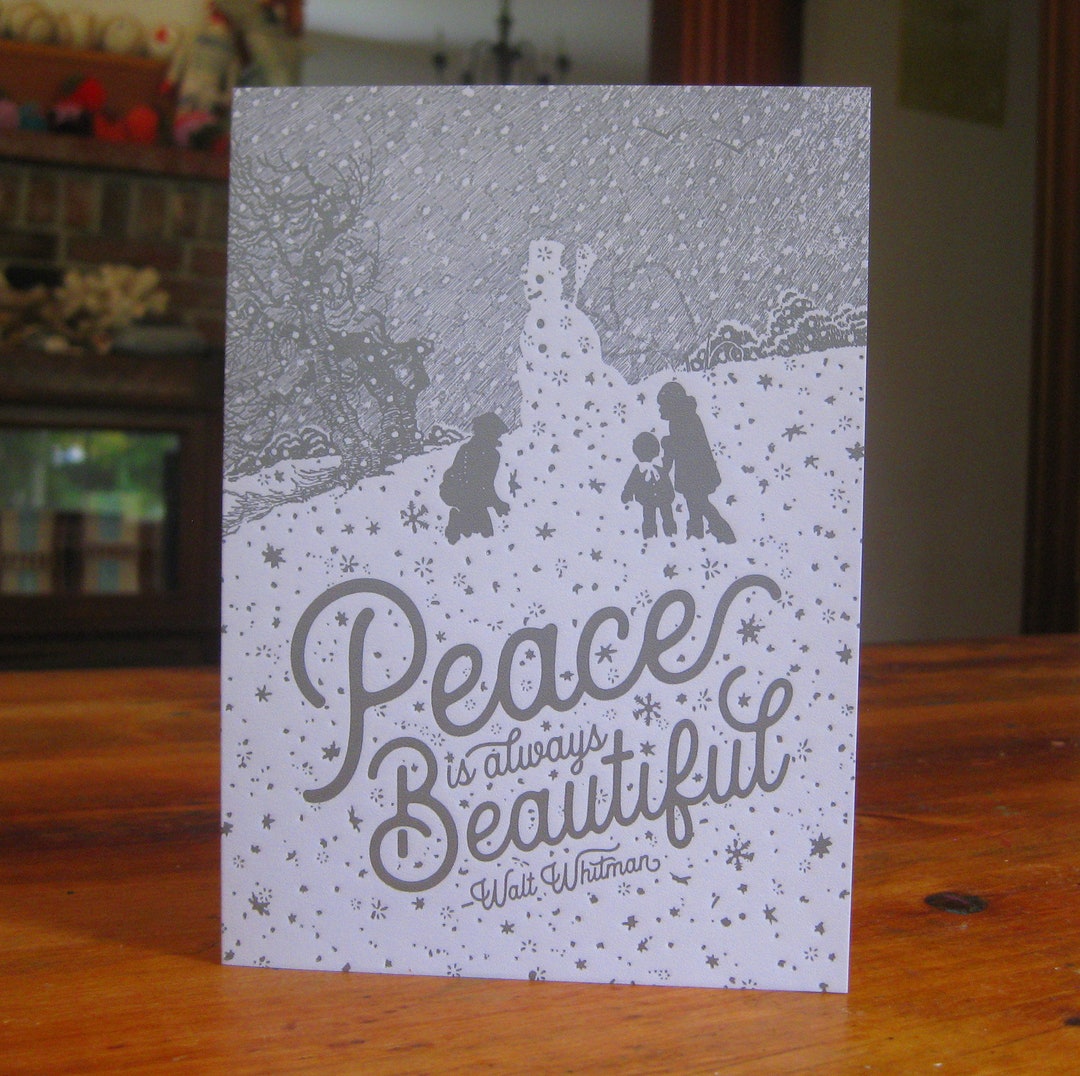 Peace is Always Beautiful Letterpress Holiday Card Pack of 5 as Seen in ...