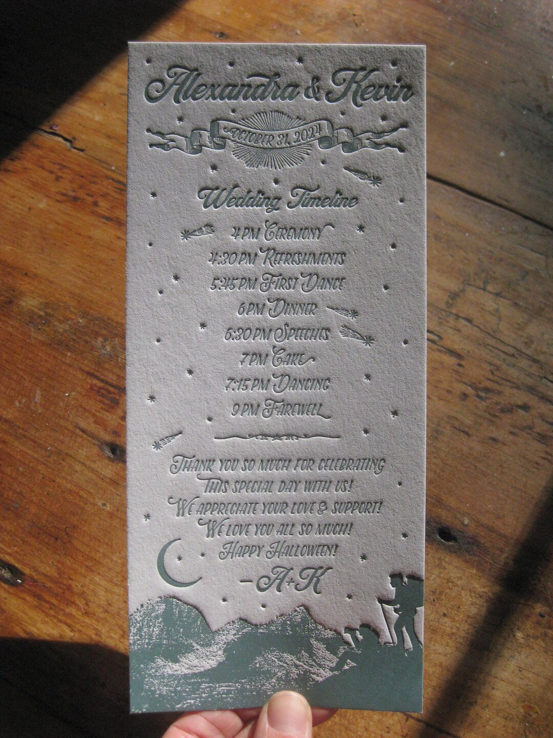 National Park Inspired Letterpress Wedding Program - Etsy