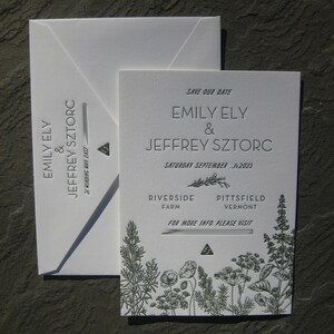 Rosemary & Basil Custom Letterpress Wedding Save the Date - Etsy