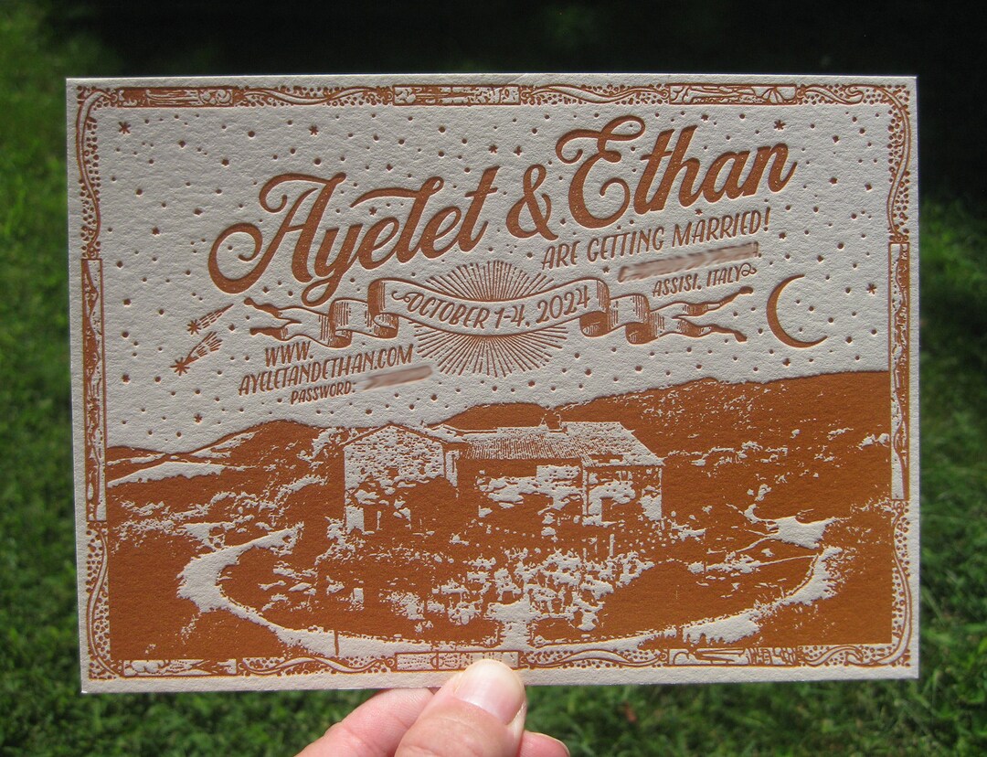 Italian Romance Letterpress Wedding Invitation (customize With Your ...