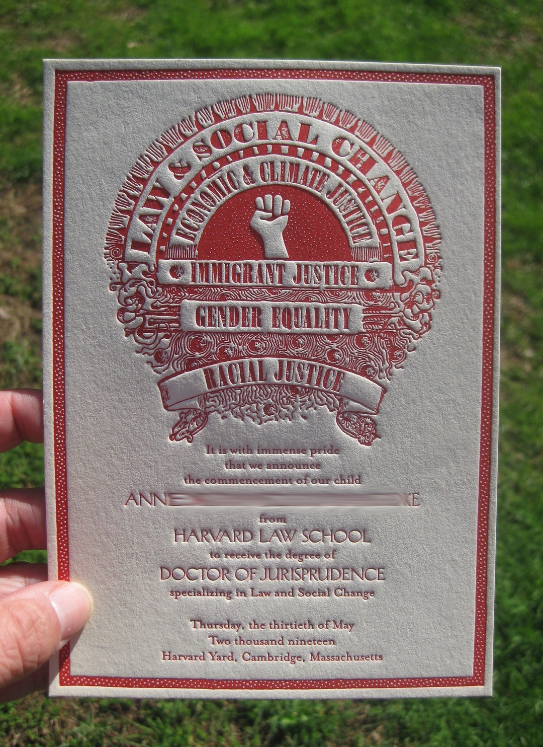 Custom Letterpress College Graduation Announcement - Etsy