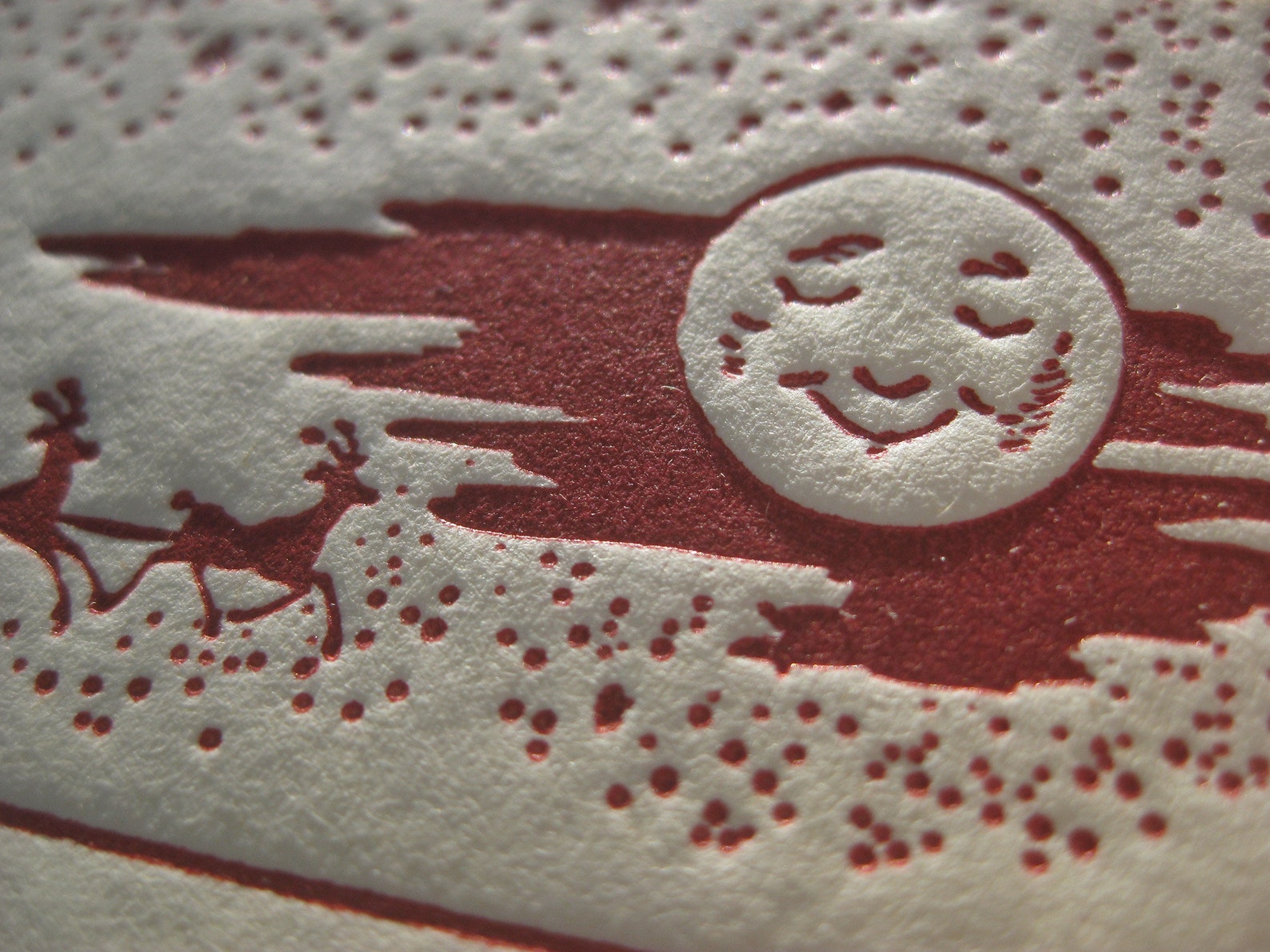 Snowy Santa Letterpress Holiday Cards (with Spot for Photo) - Etsy