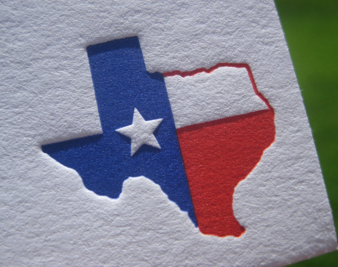 Classic Texas Themed Letterpress Personal Stationery (customizable With ...