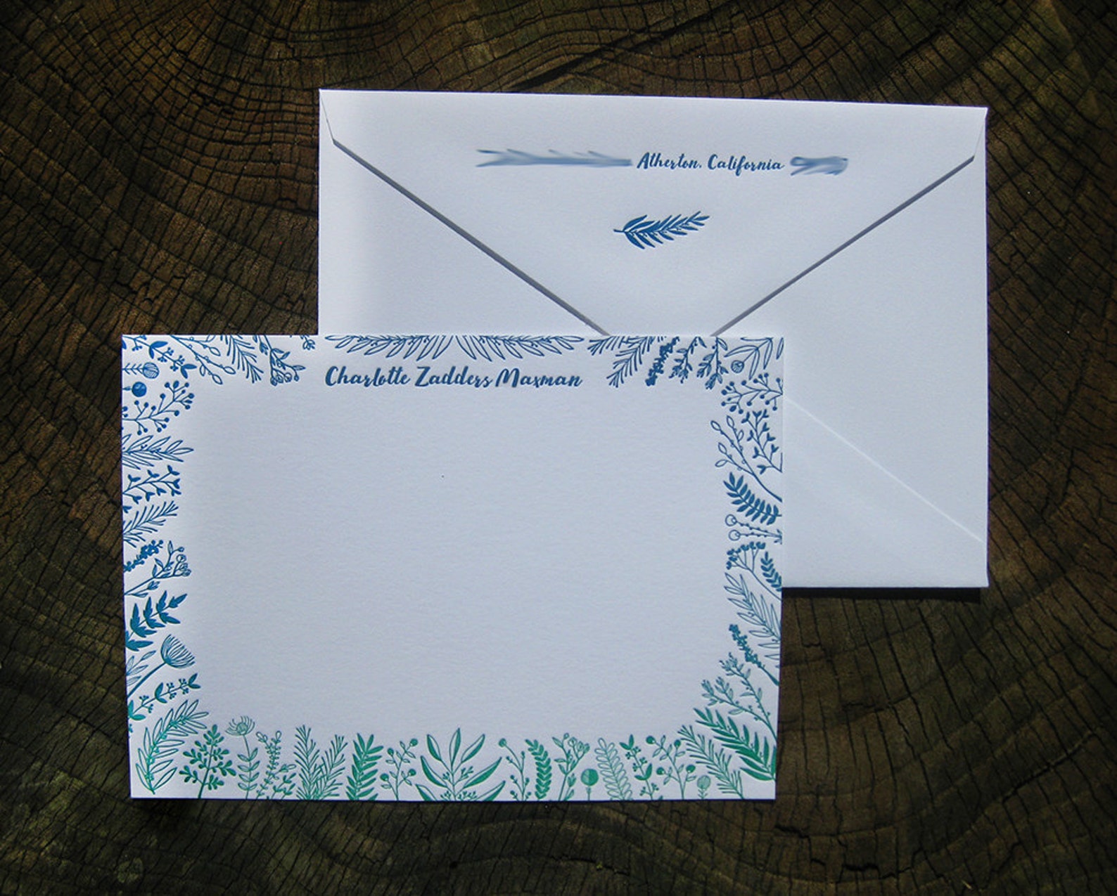 Wild Flower Personalized Letterpress Stationery Suite - Etsy